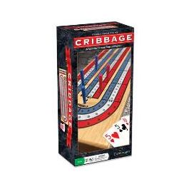 3 Track Solid Wood Cribbage Red White Blue