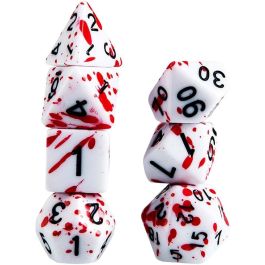 7 Set Poly Blood Splatter Dice