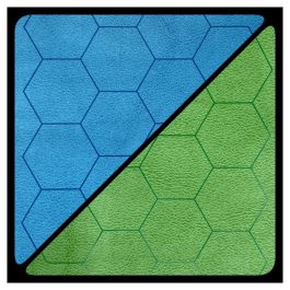 Double-Sided Battlemat with 1 Inch Hex Blue / Green Sided