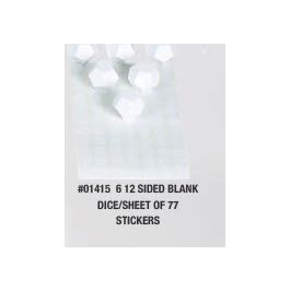 Blank d12 set w/stickers (6)