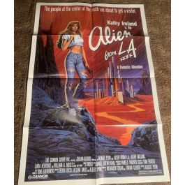 Alien From L.A. original 27x41 movie poster Folded Authentic warehouse find